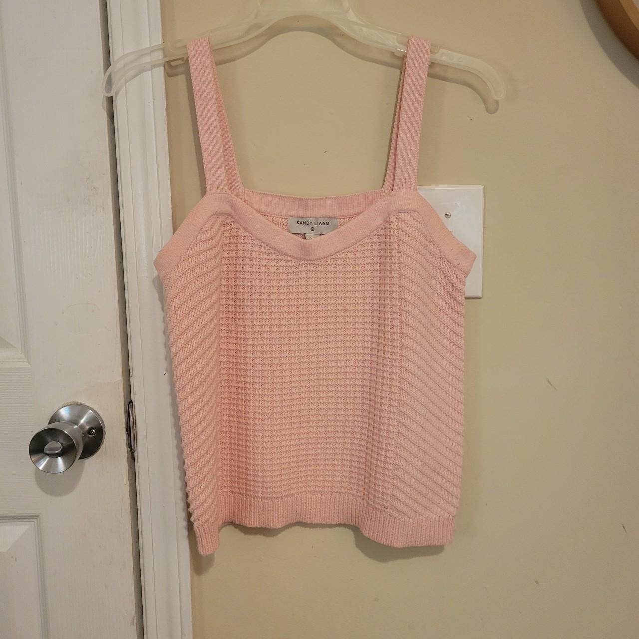 Sandy liang x target pink knit tank top Nwot never... - Depop
