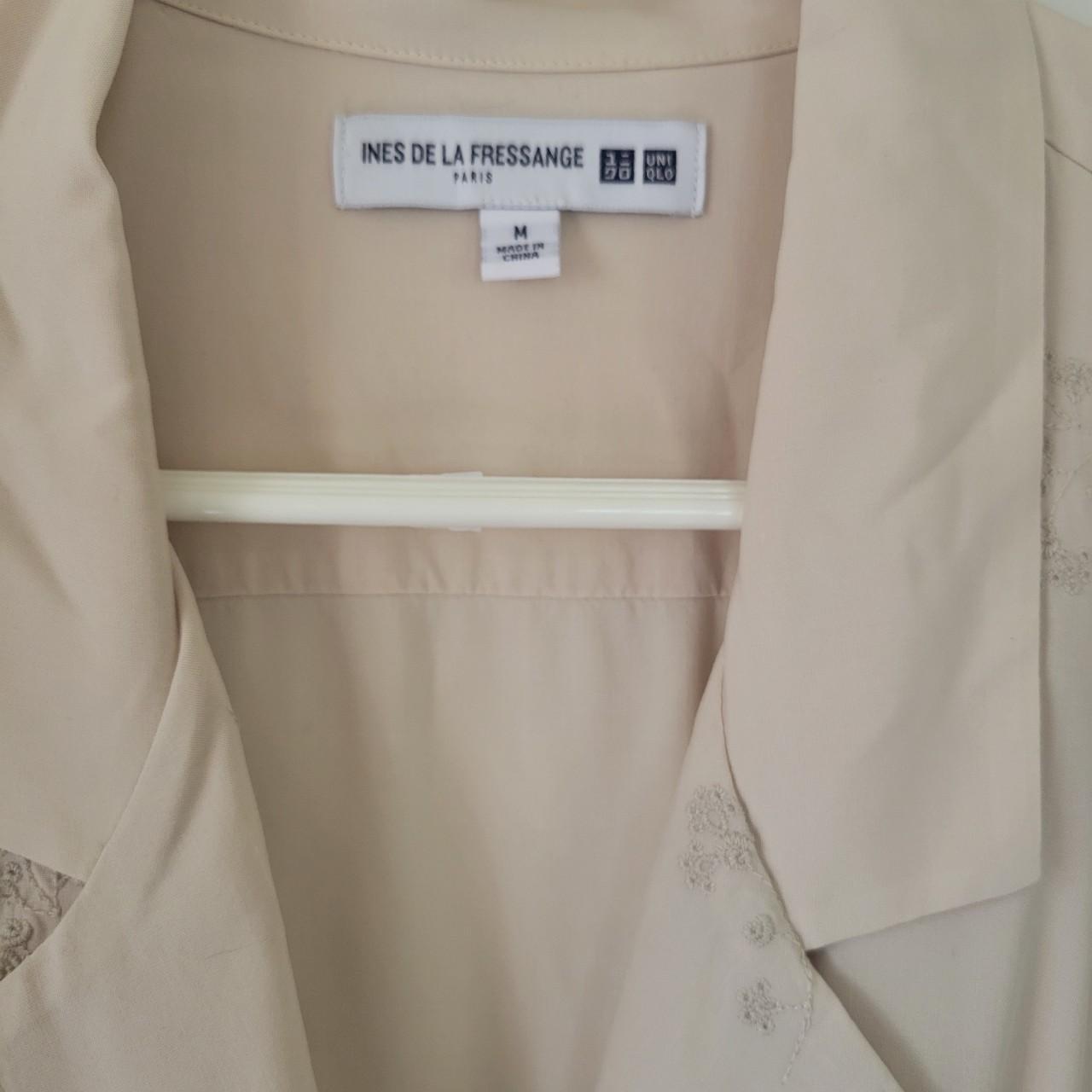 Ines de la fressange x uniqlo embroidered blouse--... - Depop