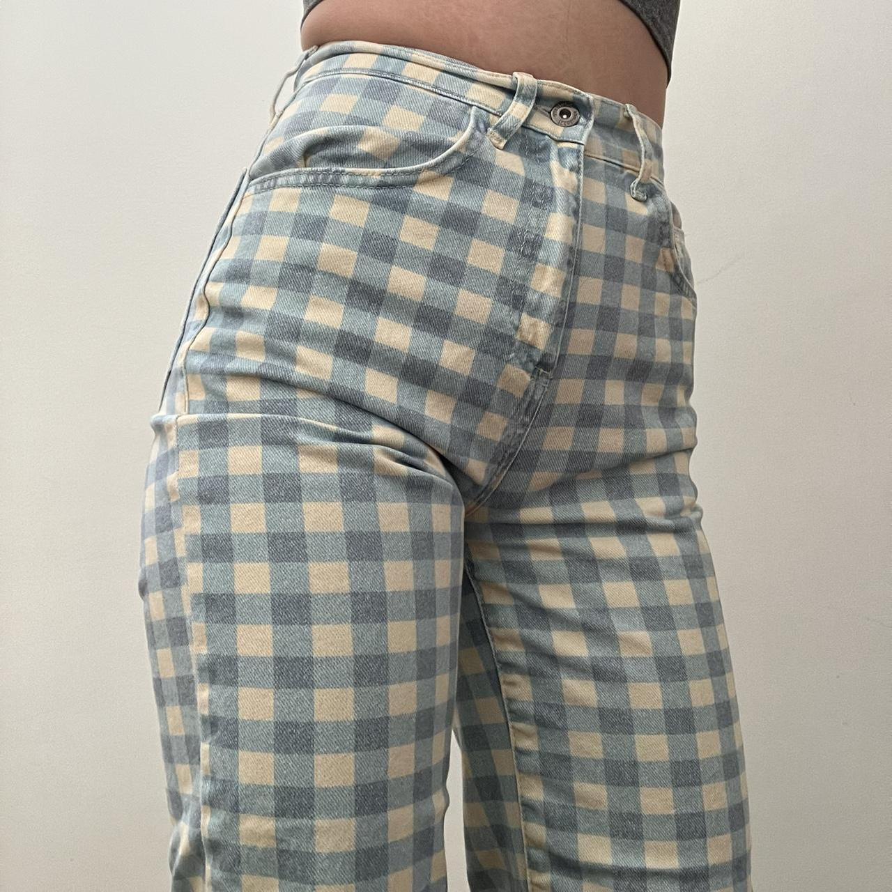 Kickers Women's Cream and Blue Jeans | Depop