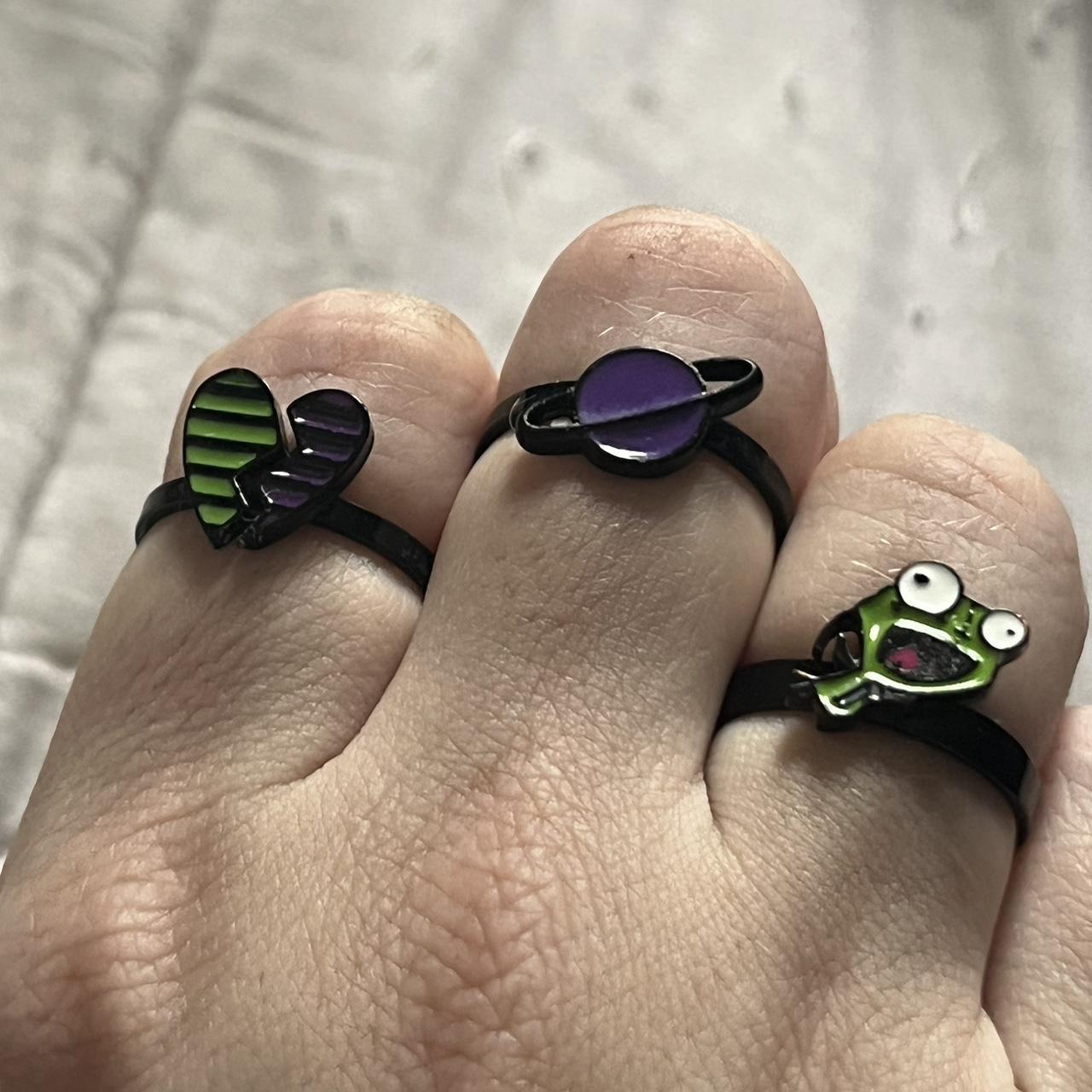 invader zim hot topic rings. never used; just been... - Depop
