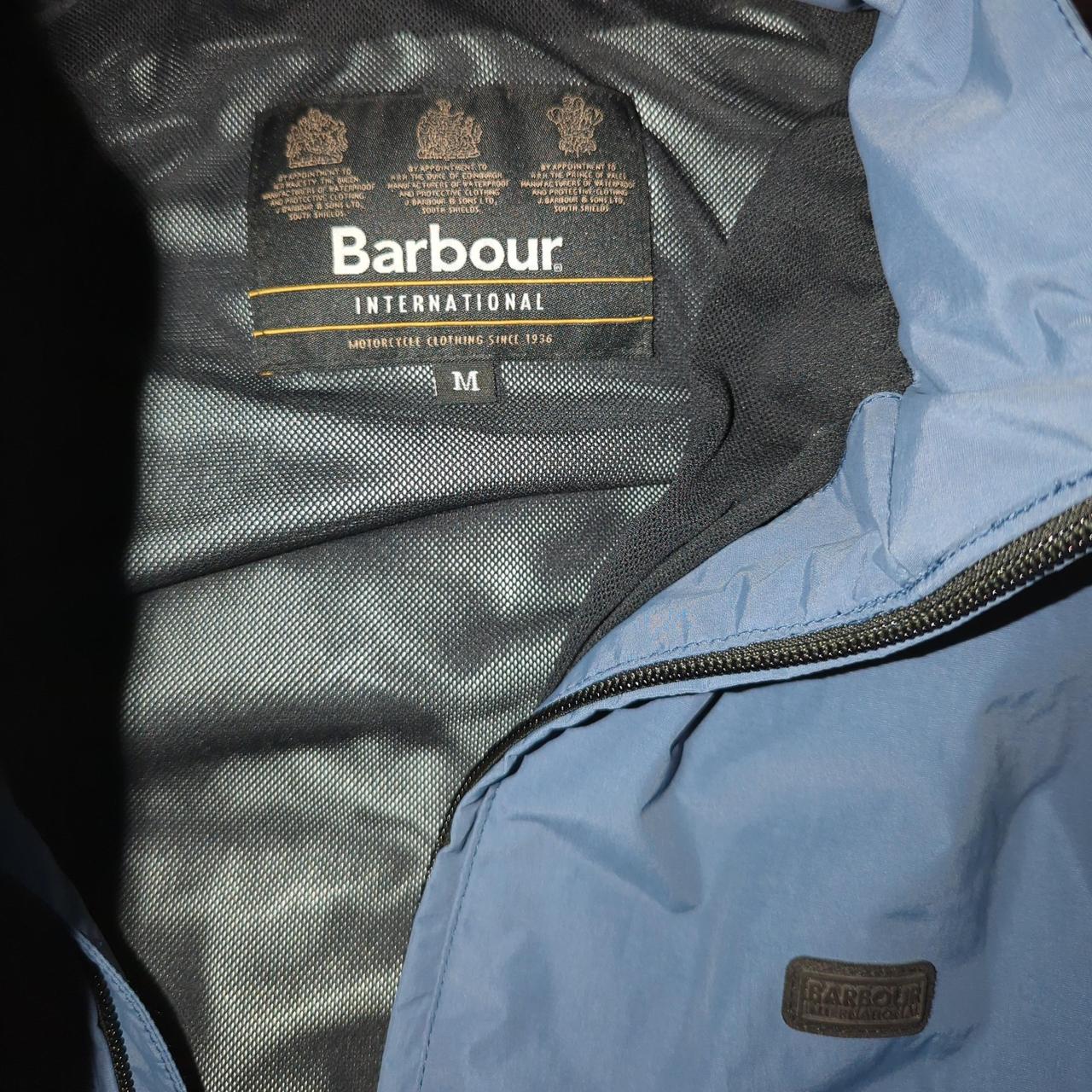 Blue Barbour coat with hood Mens medium #barbour... - Depop