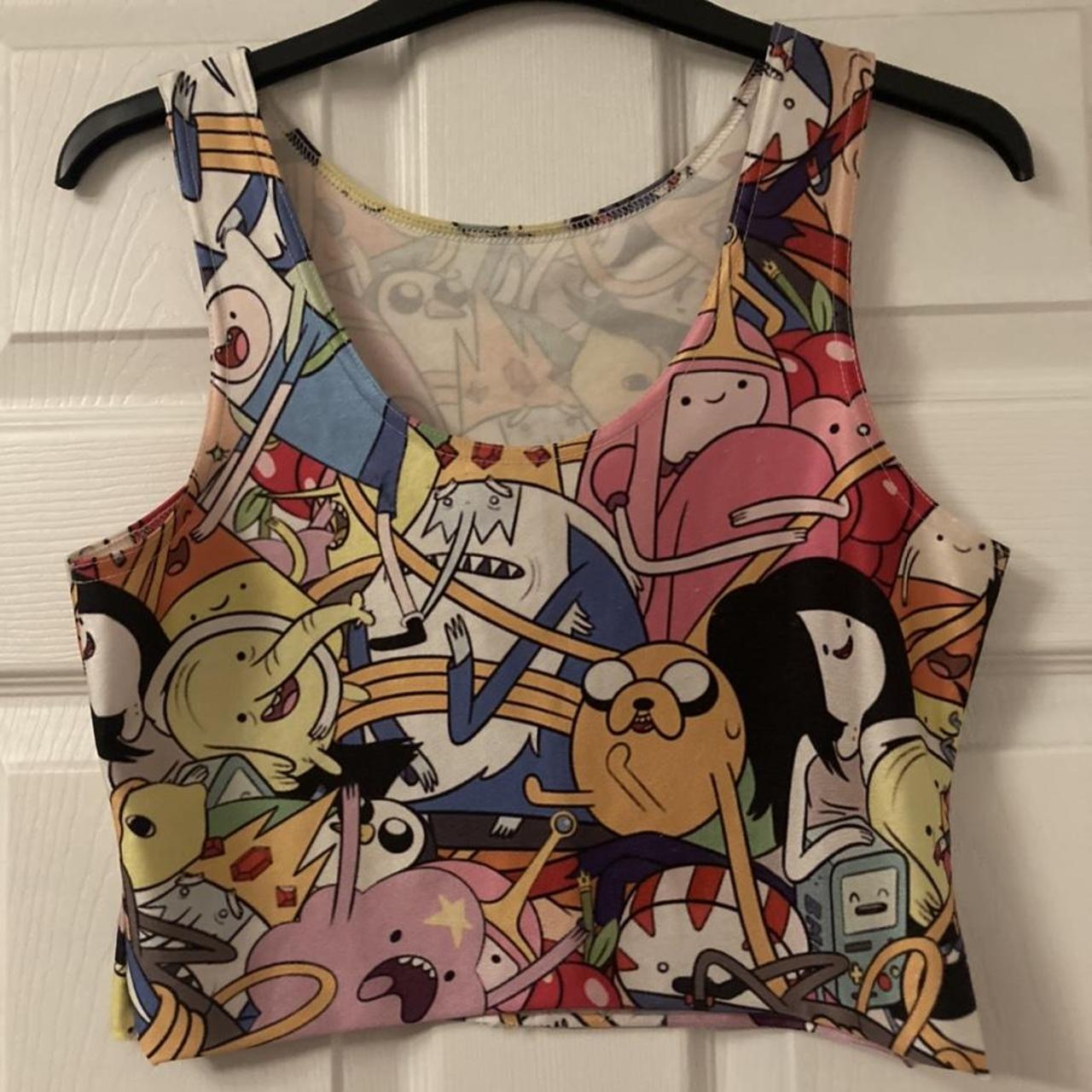 Custom adventure time crop vest P&P £2.95 Checkout... - Depop