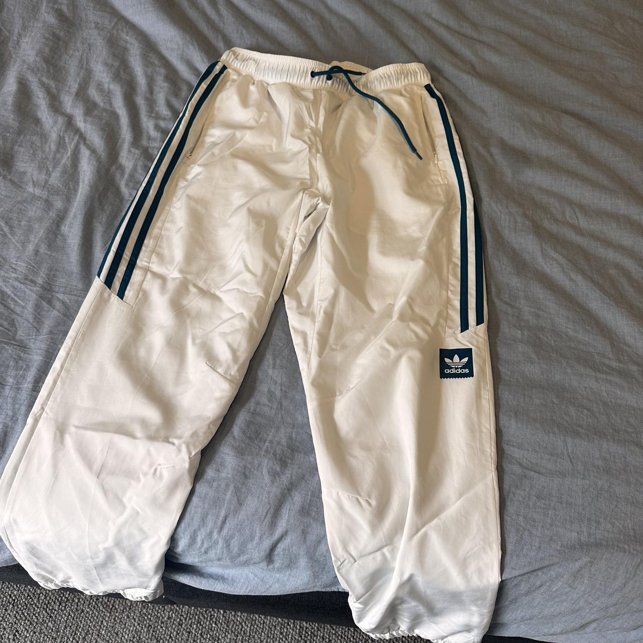 Adidas White Track Pants - Depop