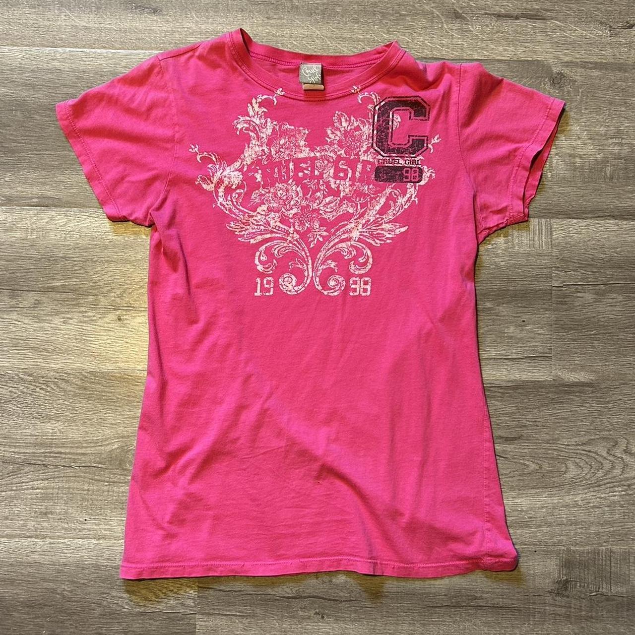 Large pink cruel girl T shirt with a small hole in... | Depop