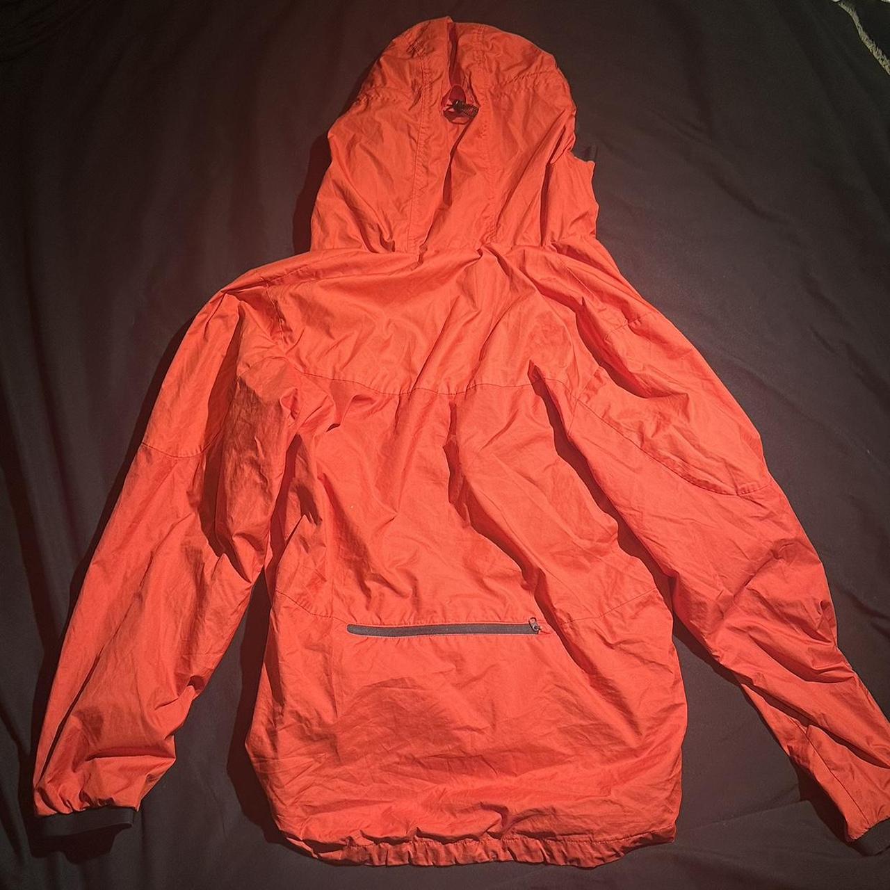 bright red orange windbreaker size small broken... - Depop