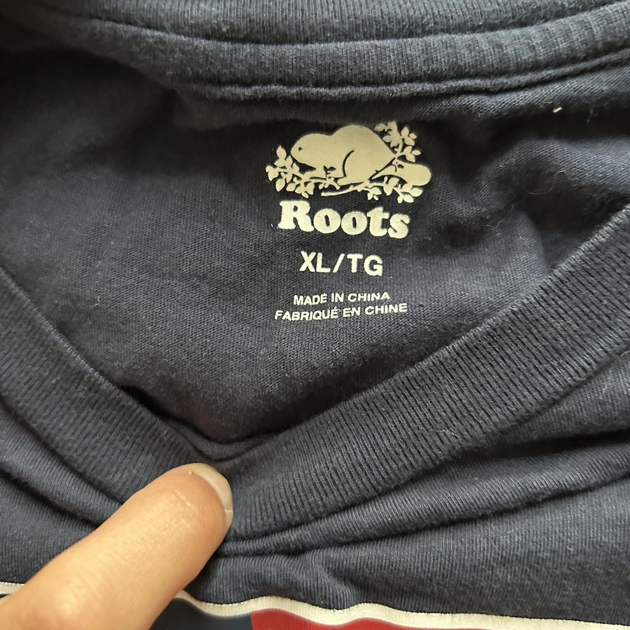 Men’s roots shirt XL in navy blue. Very comfy! - Depop