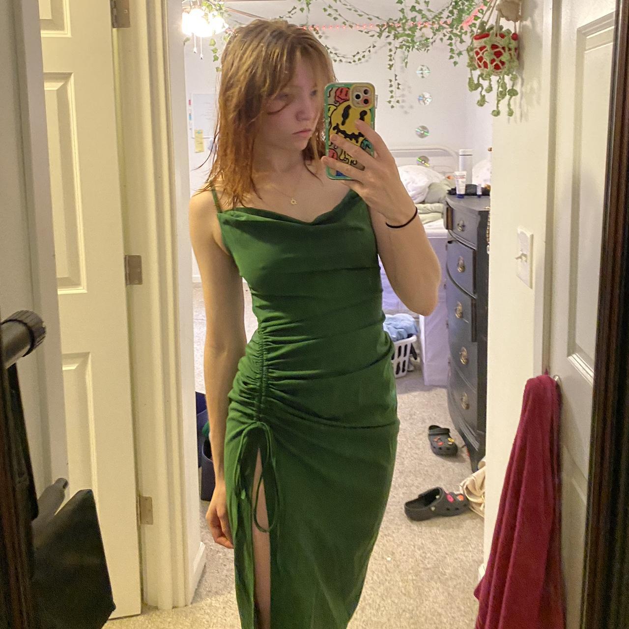 green cider dress new with tags good for homecoming... - Depop