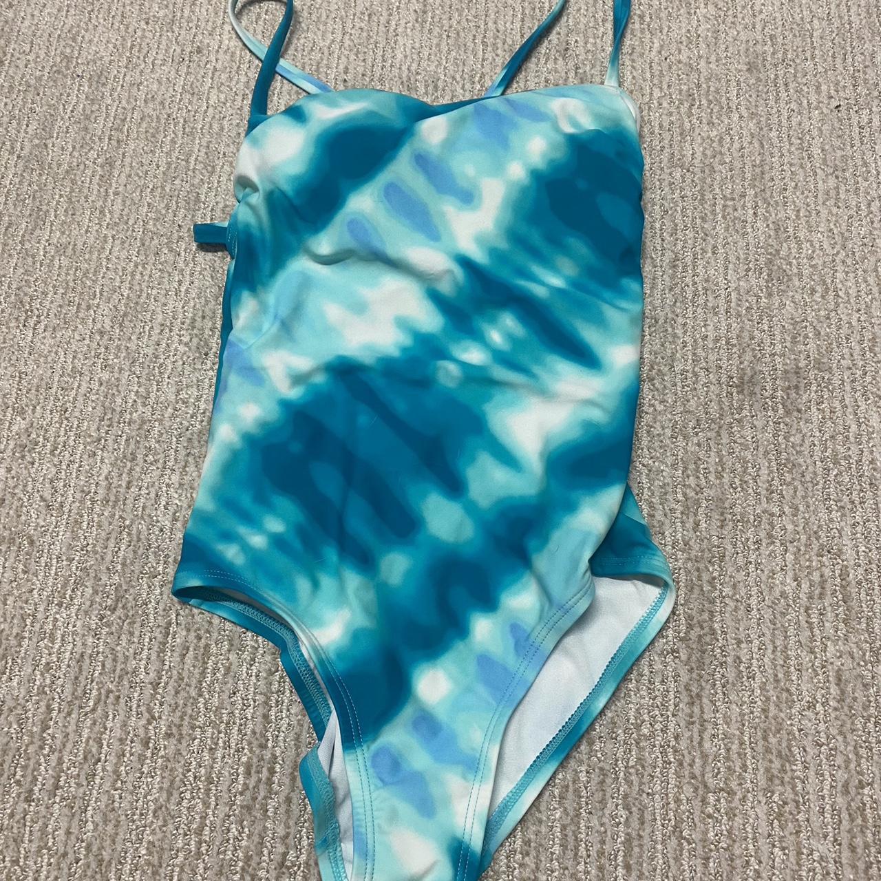 One piece swim suit Light and dark blue... - Depop