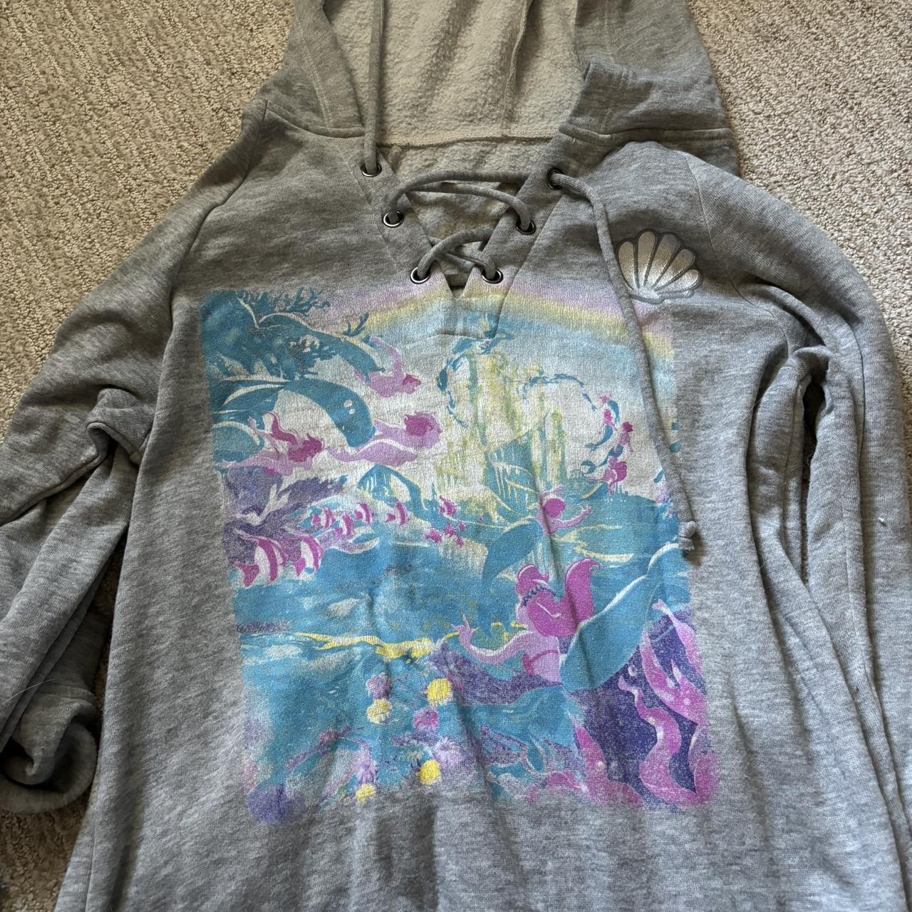 Disney little mermaid hoodie Size small - Depop