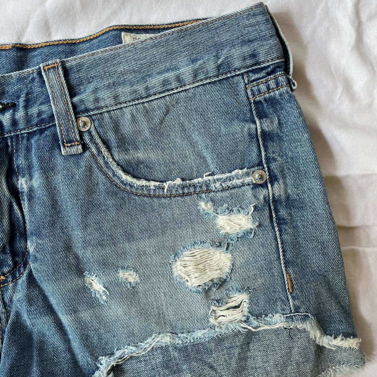 Rag & Bone Women's Blue and Navy Shorts | Depop