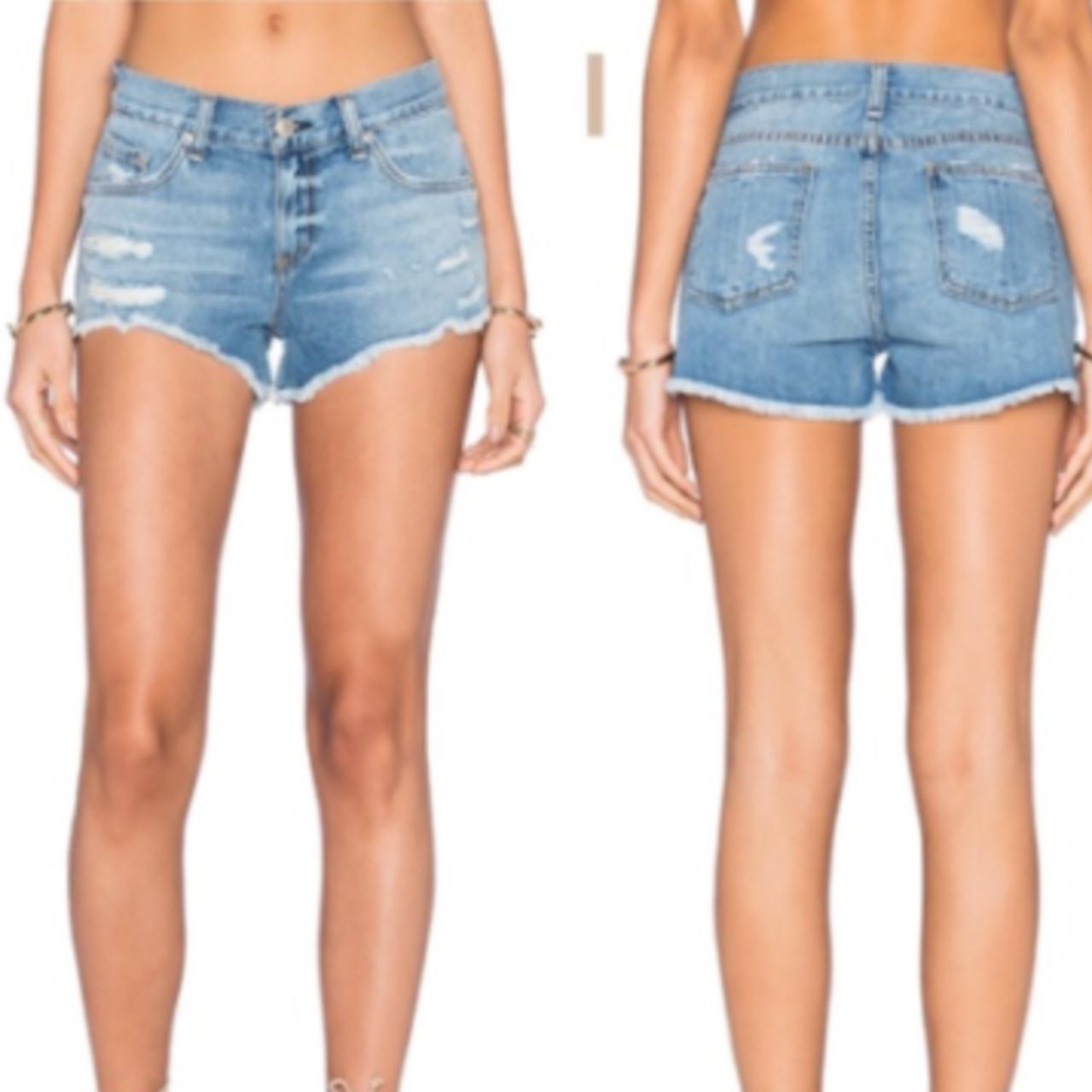 Rag & Bone Women's Blue and Navy Shorts | Depop