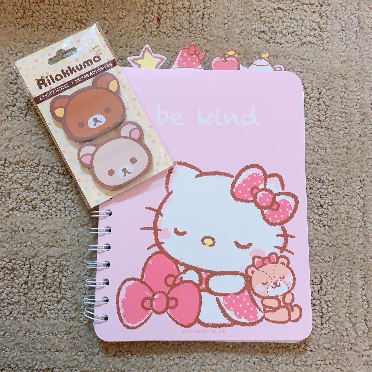 HELLO KITTY NOTEBOOK AND RILAKKUMA STIKY NOTES-... - Depop