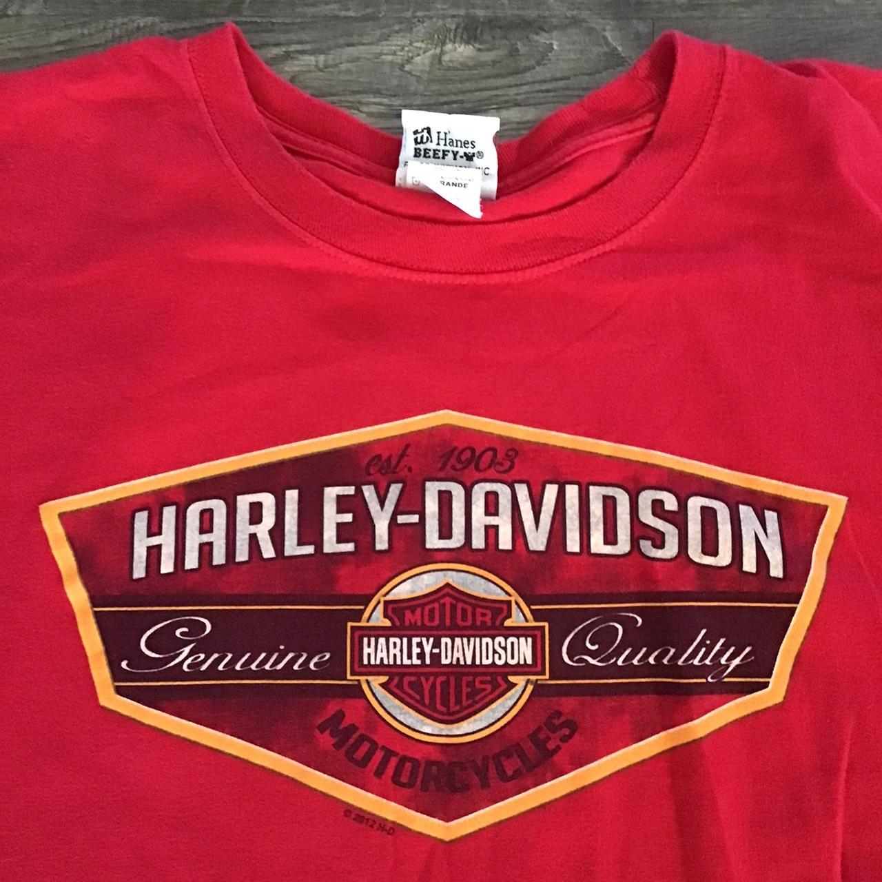Harley Davidson Men's Red T-shirt | Depop