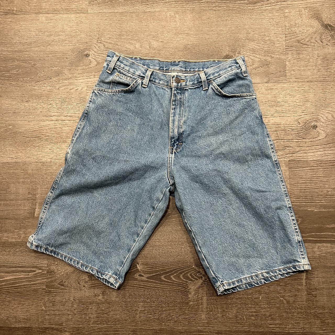 dickies jorts sweet blue color great condition... - Depop