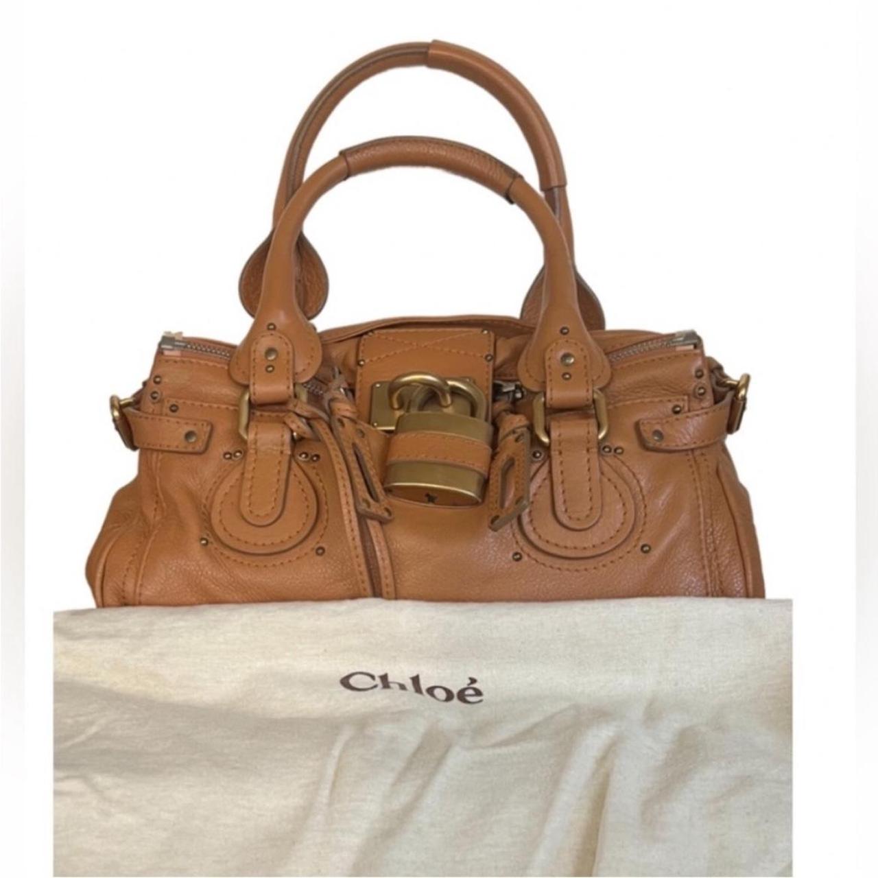 Chloe Paddington padlock brown Medium Satchel with... - Depop