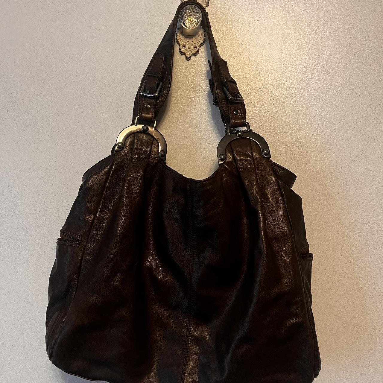 Minelli Leather handbag Interior and exterior are... - Depop