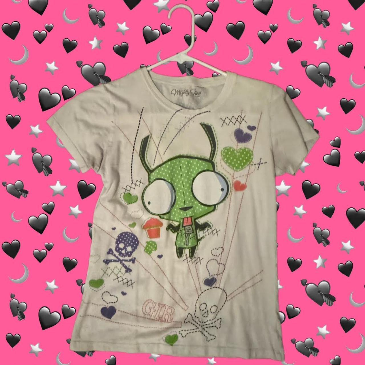 *RARE* Invader Zim Gir neon stitch shirt *offers... - Depop