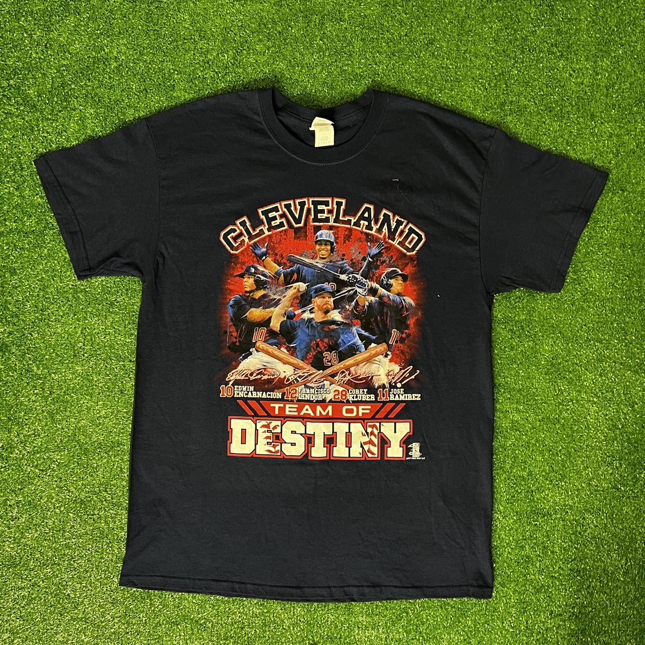 Cleveland baseball T-shirt -color: navy blue -size:... - Depop