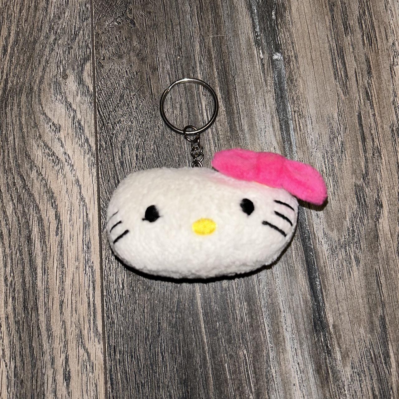 Y2K Plush Hello Kitty Keychain. Small stain on... - Depop