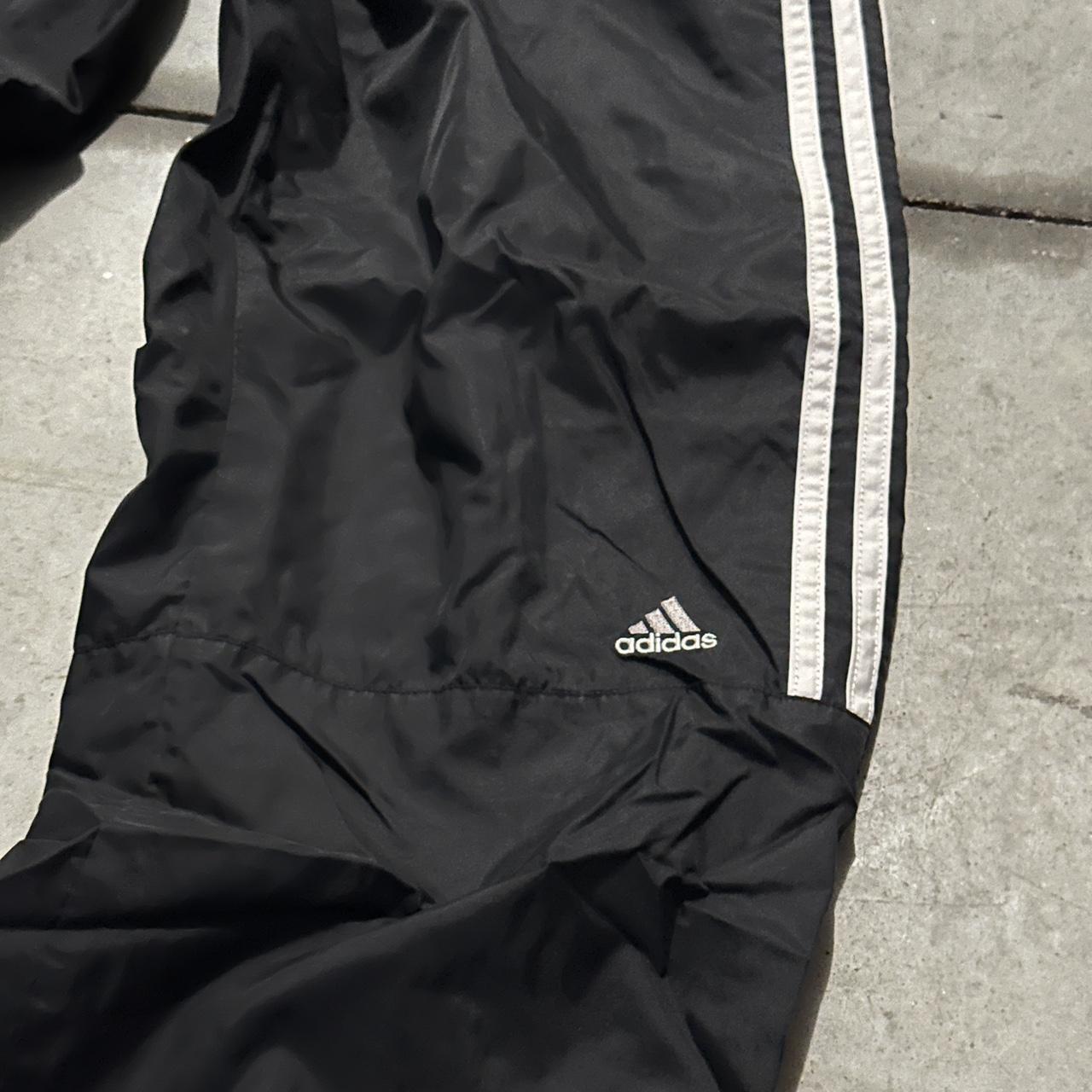 Super Baggy Adidas Sweats Nylon Track Pants Velcro... - Depop