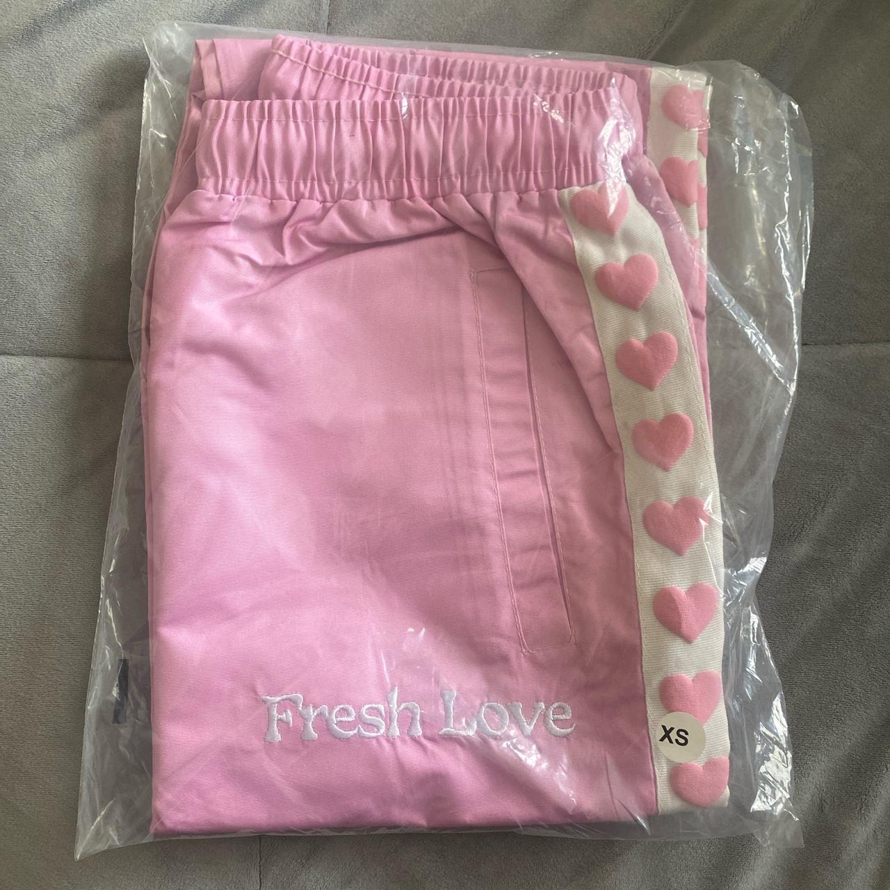 Fresh love pink track pants, from valentines... - Depop