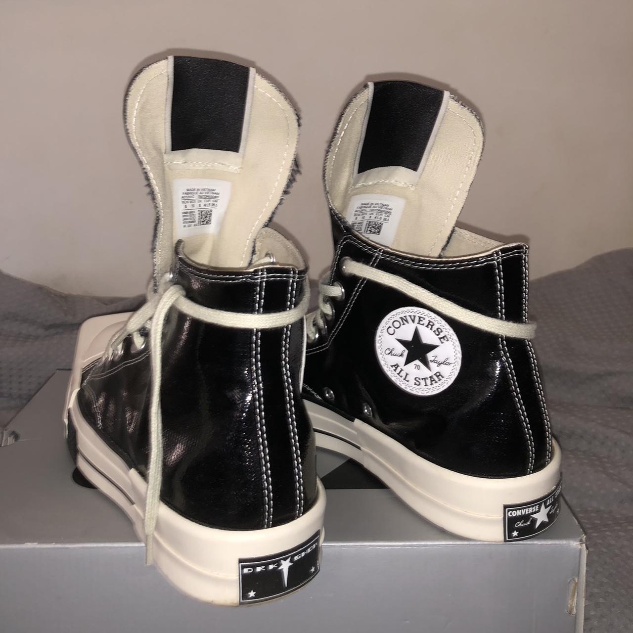 Rick Owens x Converse collab Square toe box shiny... - Depop