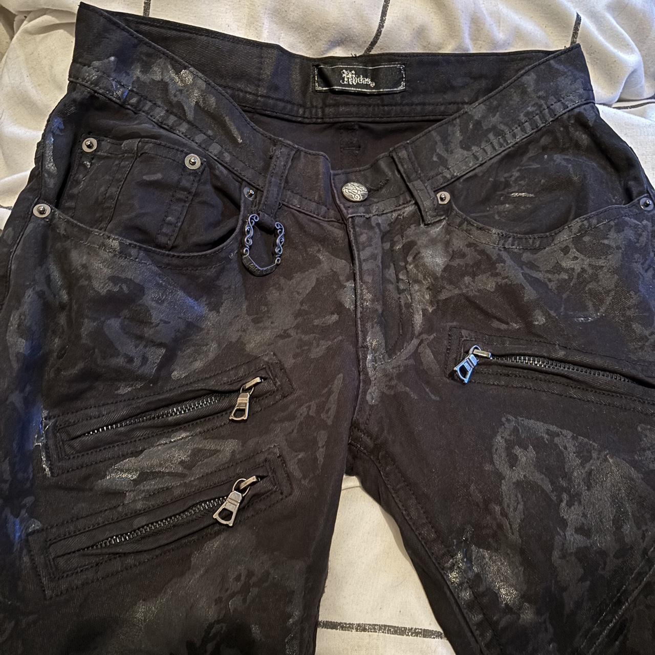 Midas Coated Skinny Jeans Size / Small Waist 37cm ,... - Depop