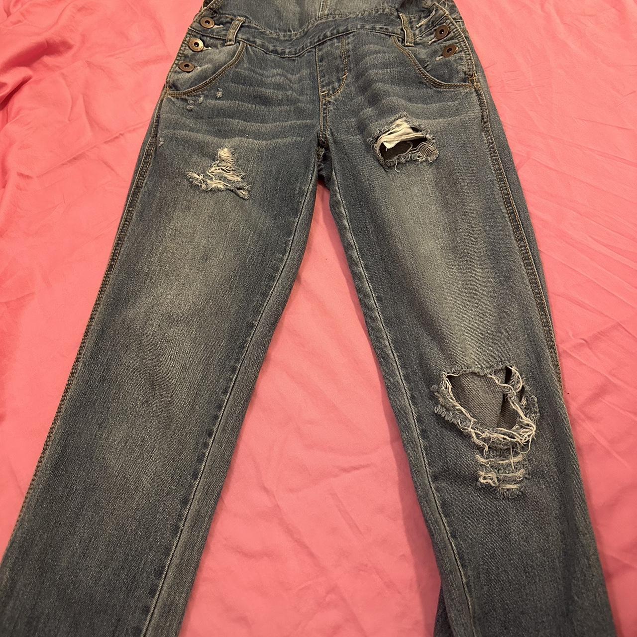 American Rag Cie Women's Blue and Navy Dungarees-overalls | Depop