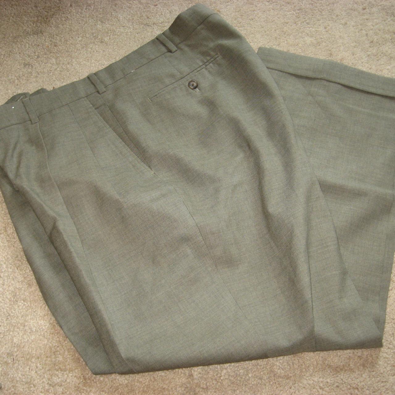 This pair of Mens Olive LANDS END Lined Wool Pants... - Depop