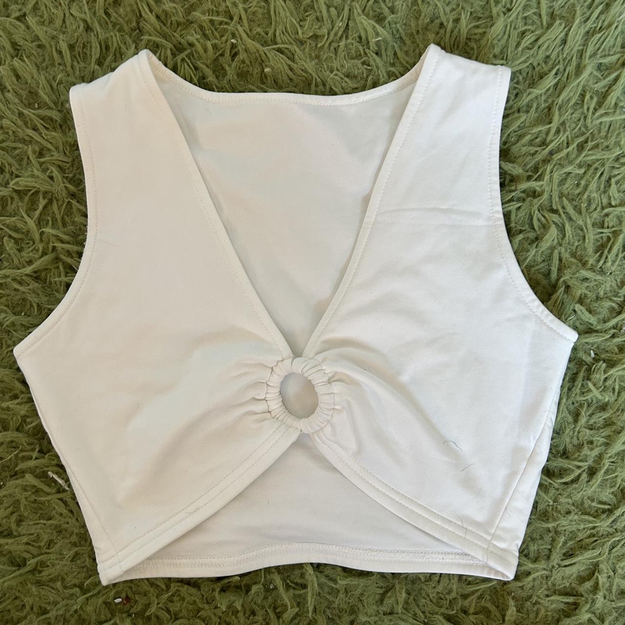 super simple and cute white ring crop top. perfect... | Depop