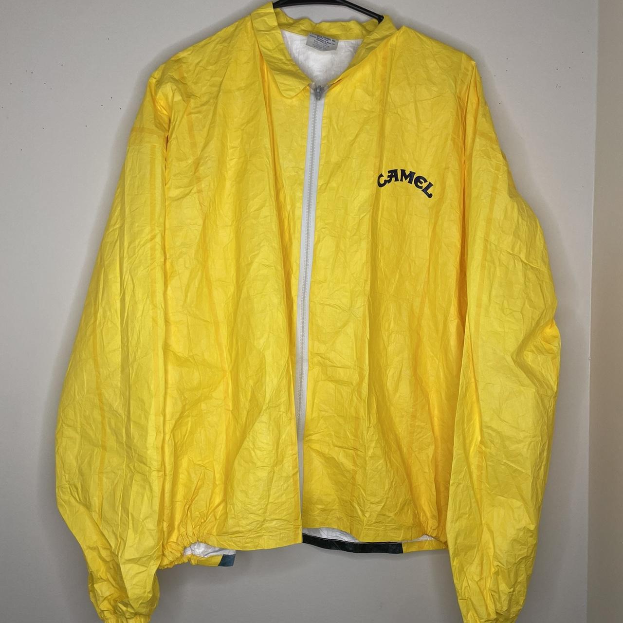 Camel Men's Yellow and Navy Jacket | Depop