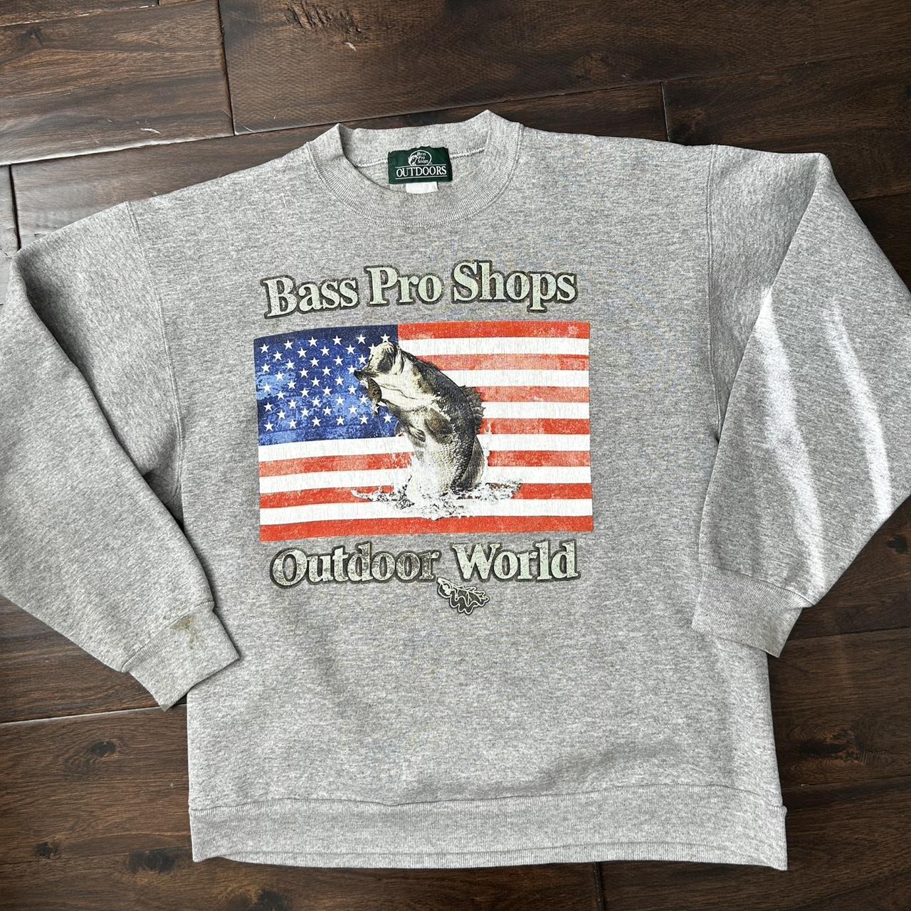 Grey Bass Pro Shops vintage sweatshirt sportswear | Depop