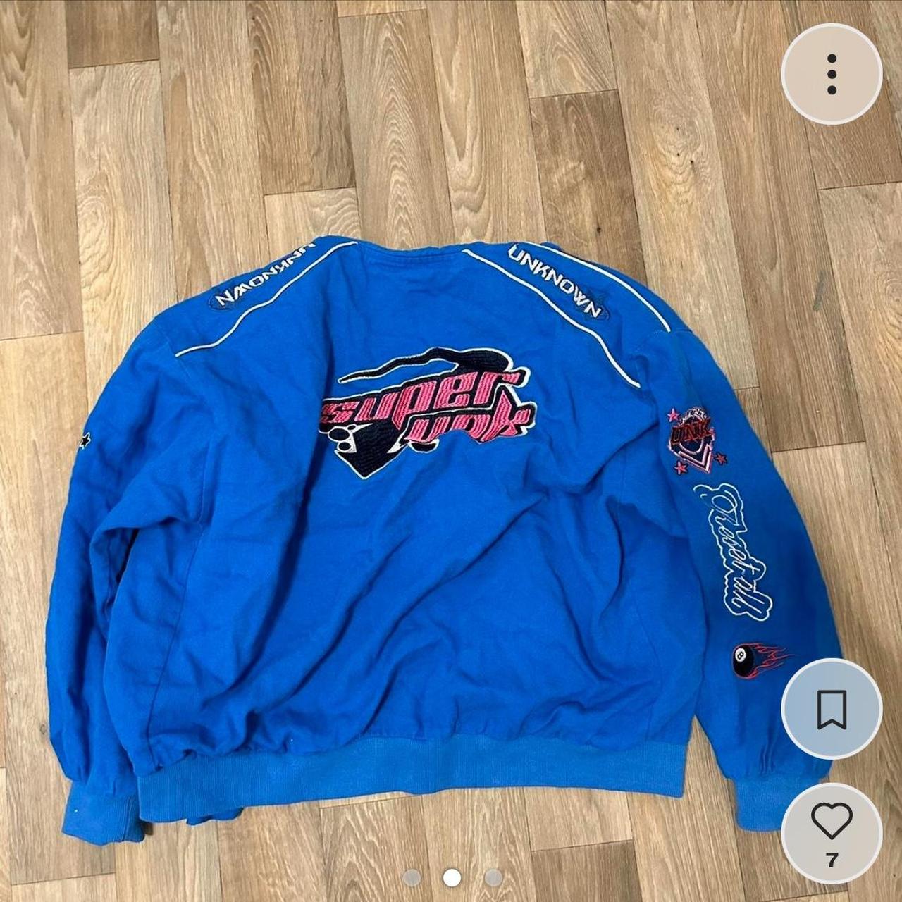 Y2K Racing Jacket - Blue Size M - Depop