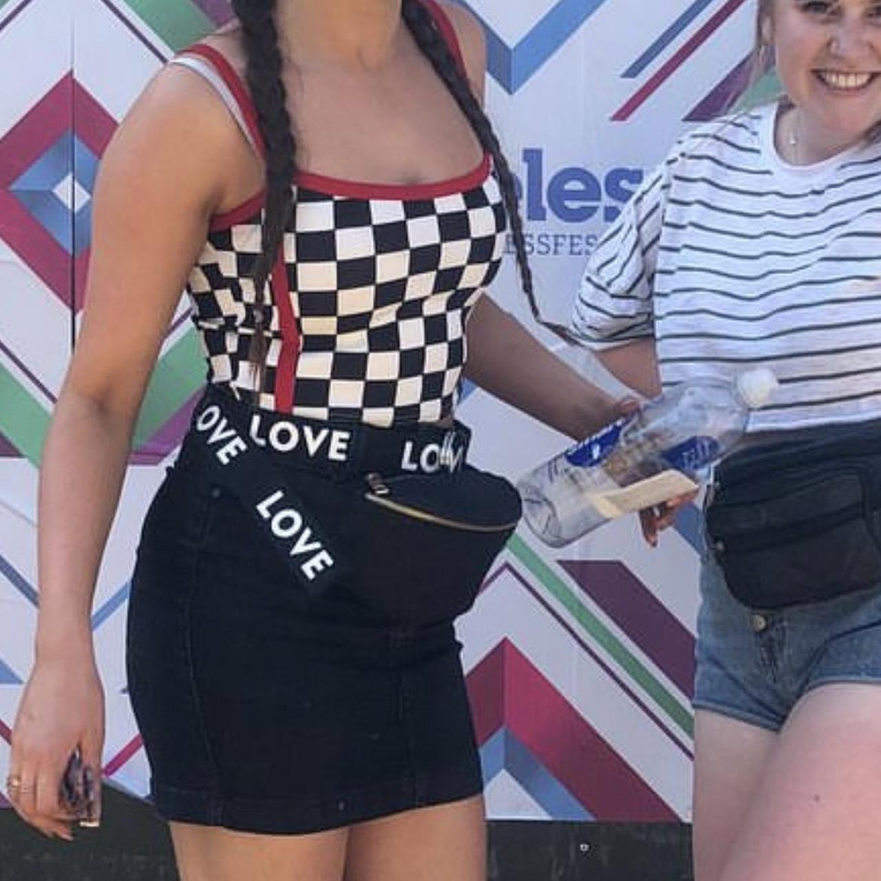LOVE Black Tape Belt Festival/rave Worn once One... - Depop