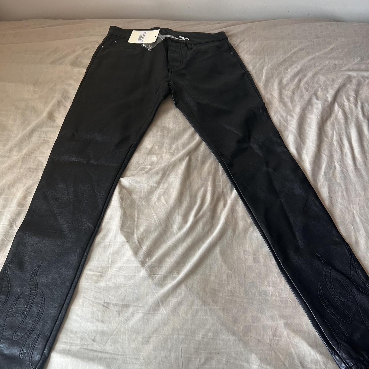 mnml leather pants never worn tags on Size 30... - Depop
