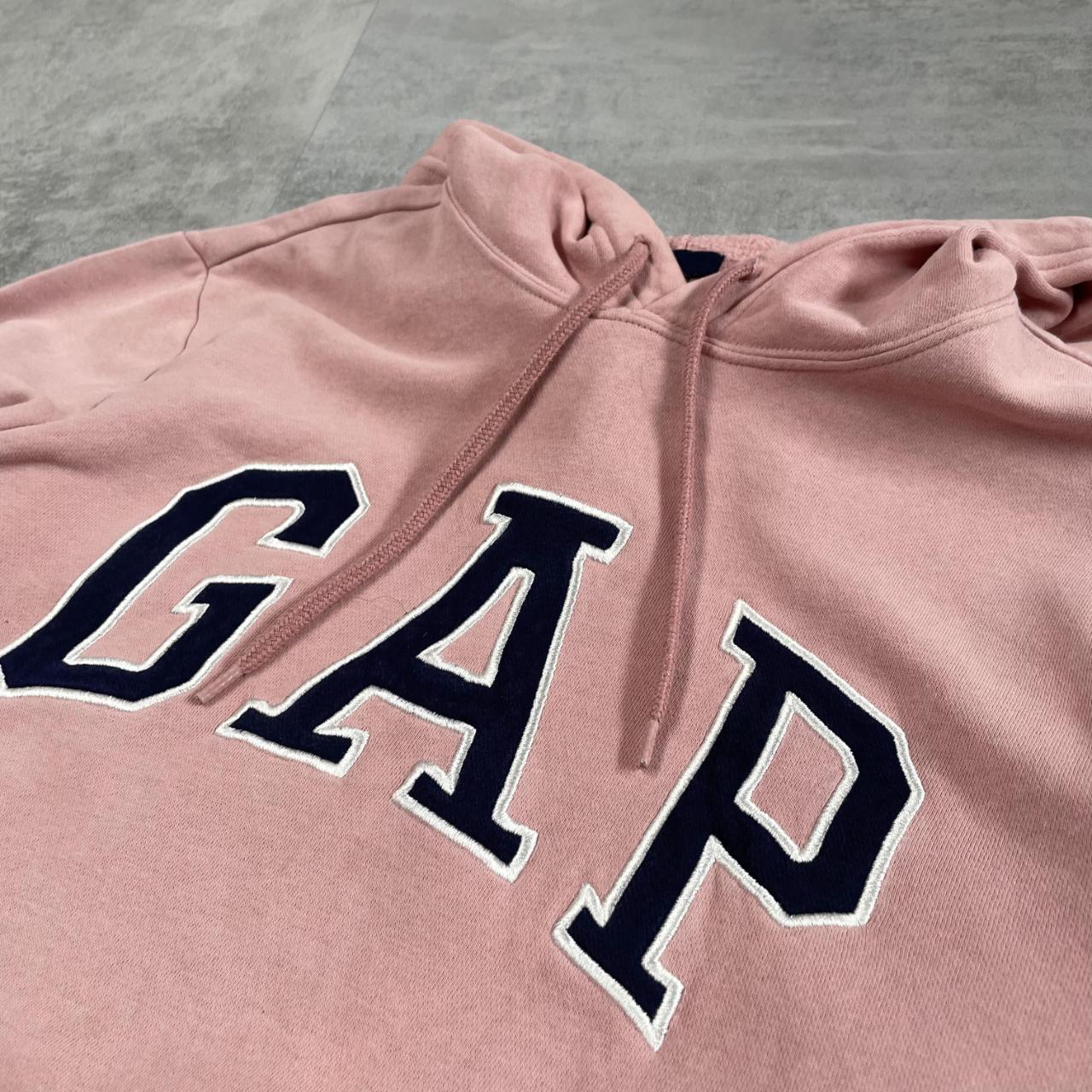 Pink GAP Front Logo Embroidered Hoodie Pit to Pit:... - Depop