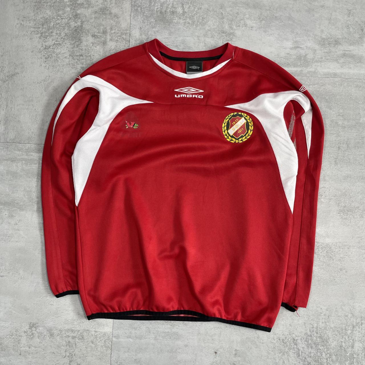 2000s Y2K Red Umbro Logo Imprint Polyester Sport... - Depop