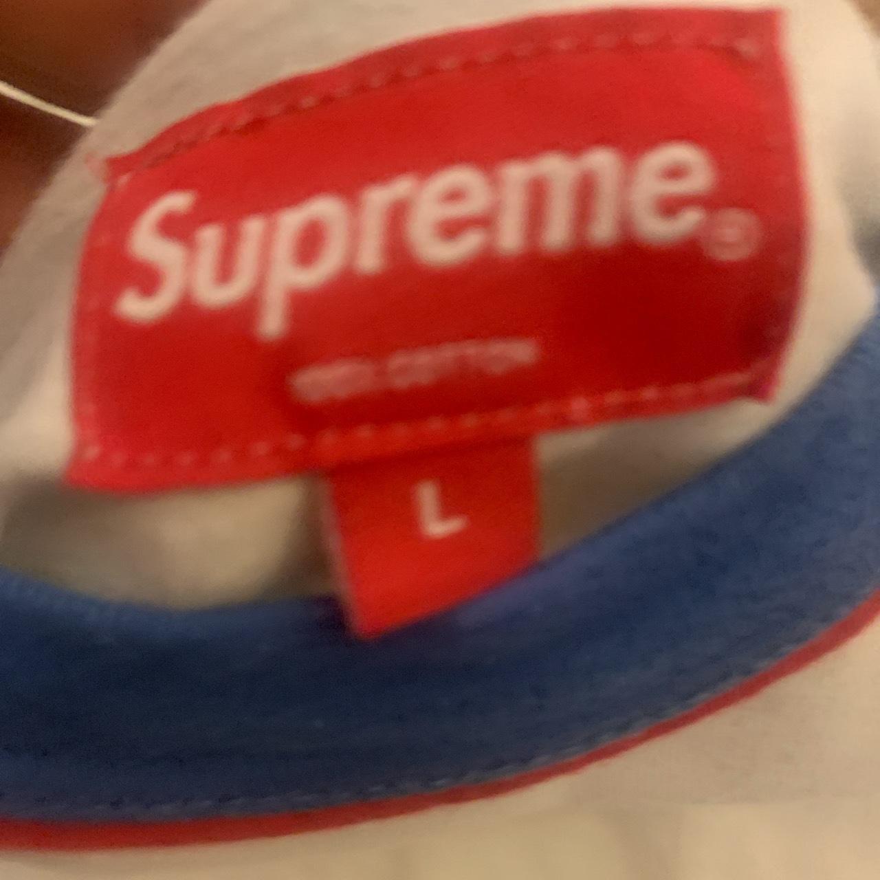 Supreme ringer shirt. Nice embroidery. 80s style... - Depop