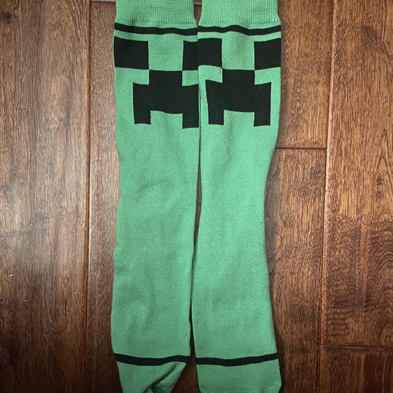 Minecraft creeper socks - green and black Never... - Depop