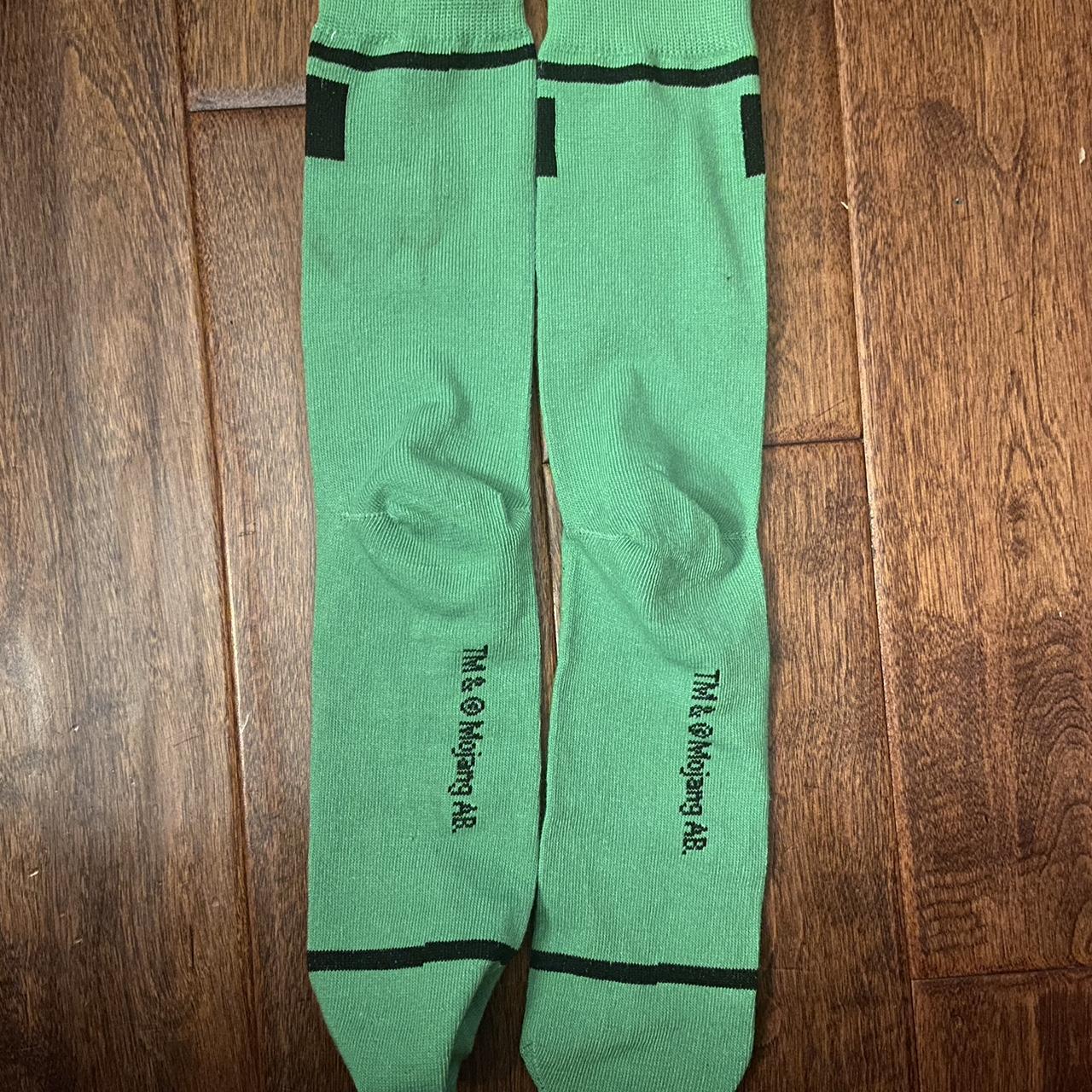 Minecraft creeper socks - green and black Never... - Depop