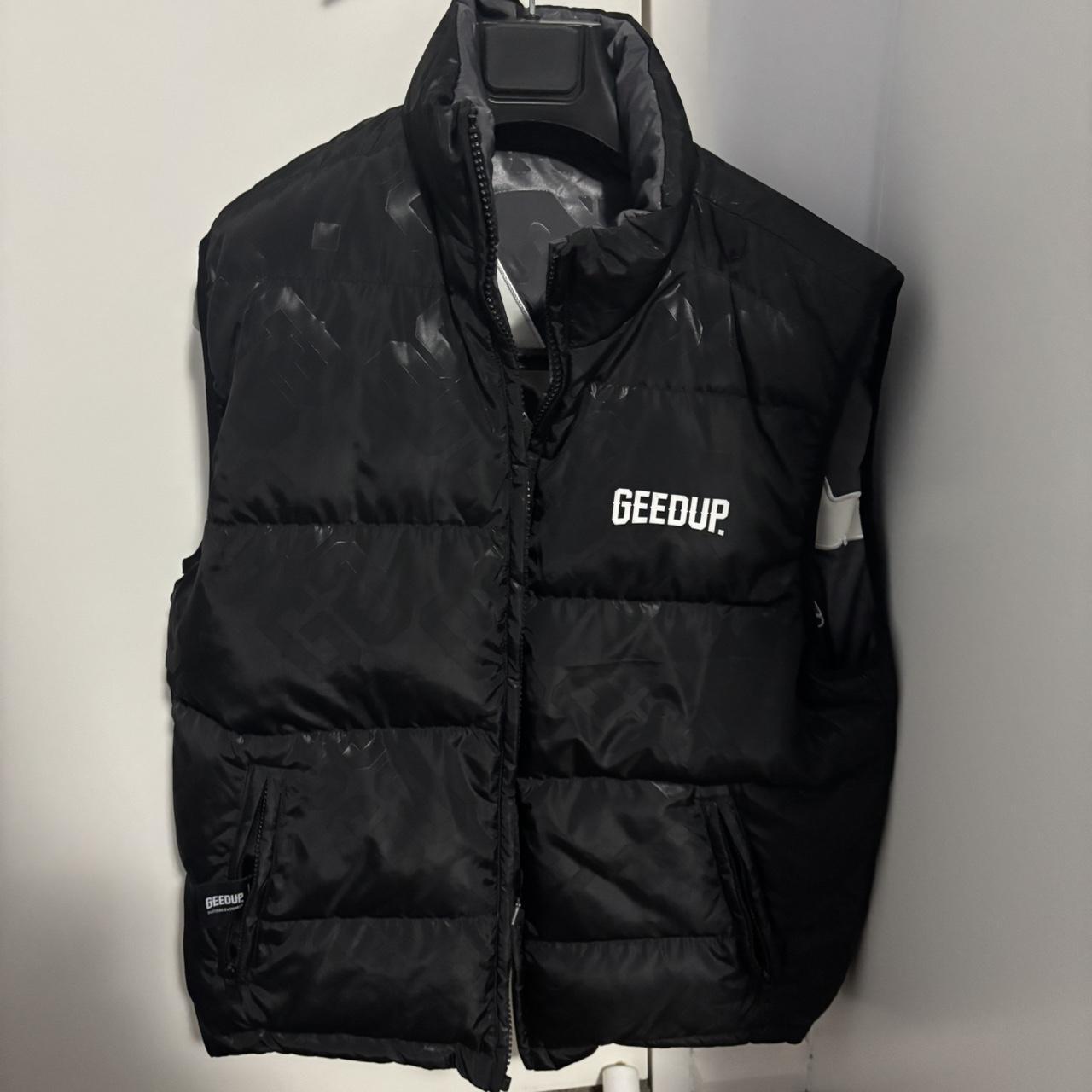 Black Geedup puffer gilet #puffergilet | Depop