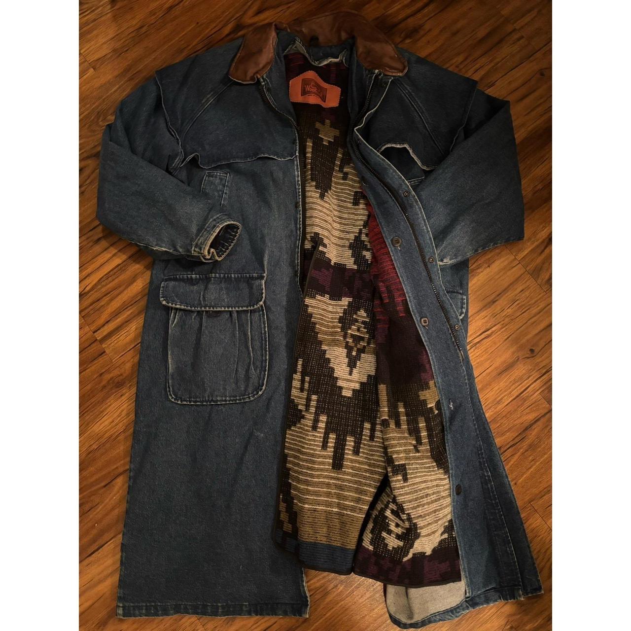 Woolrich Blanket Lined Denim Jacket Men's XL Aztec... | Depop