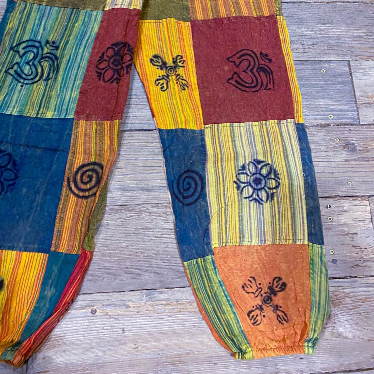 Beautiful boho hippie patchwork pants Drawstring... - Depop
