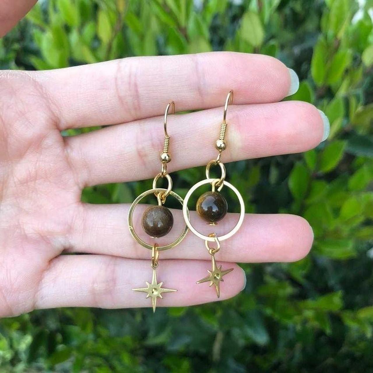 Celestial Hoops 🪐 Handmade with hypoallergenic... - Depop