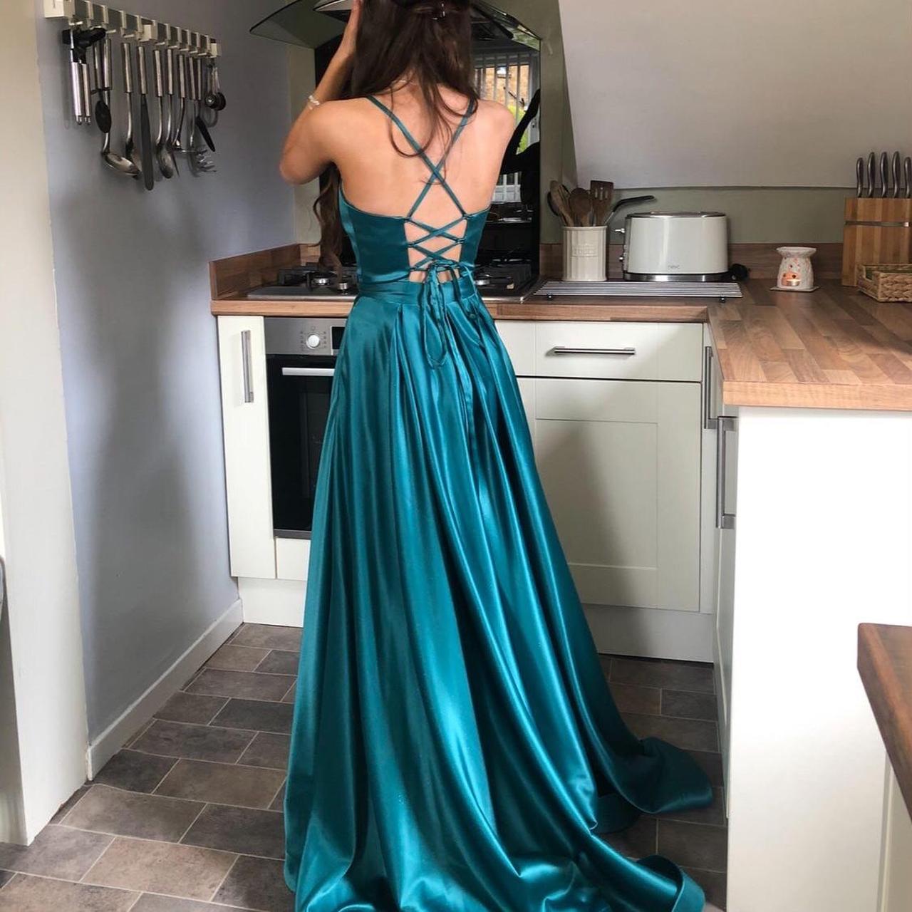 Original price £380 Emerald silk green prom dress... - Depop