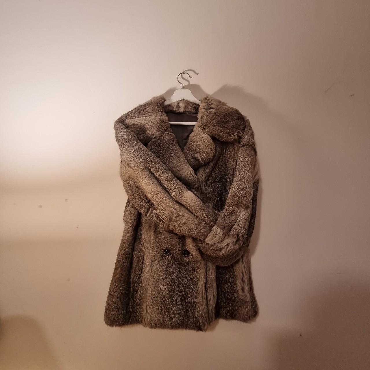 Gorgeous rabbit fur vintage coat. Perfect... - Depop