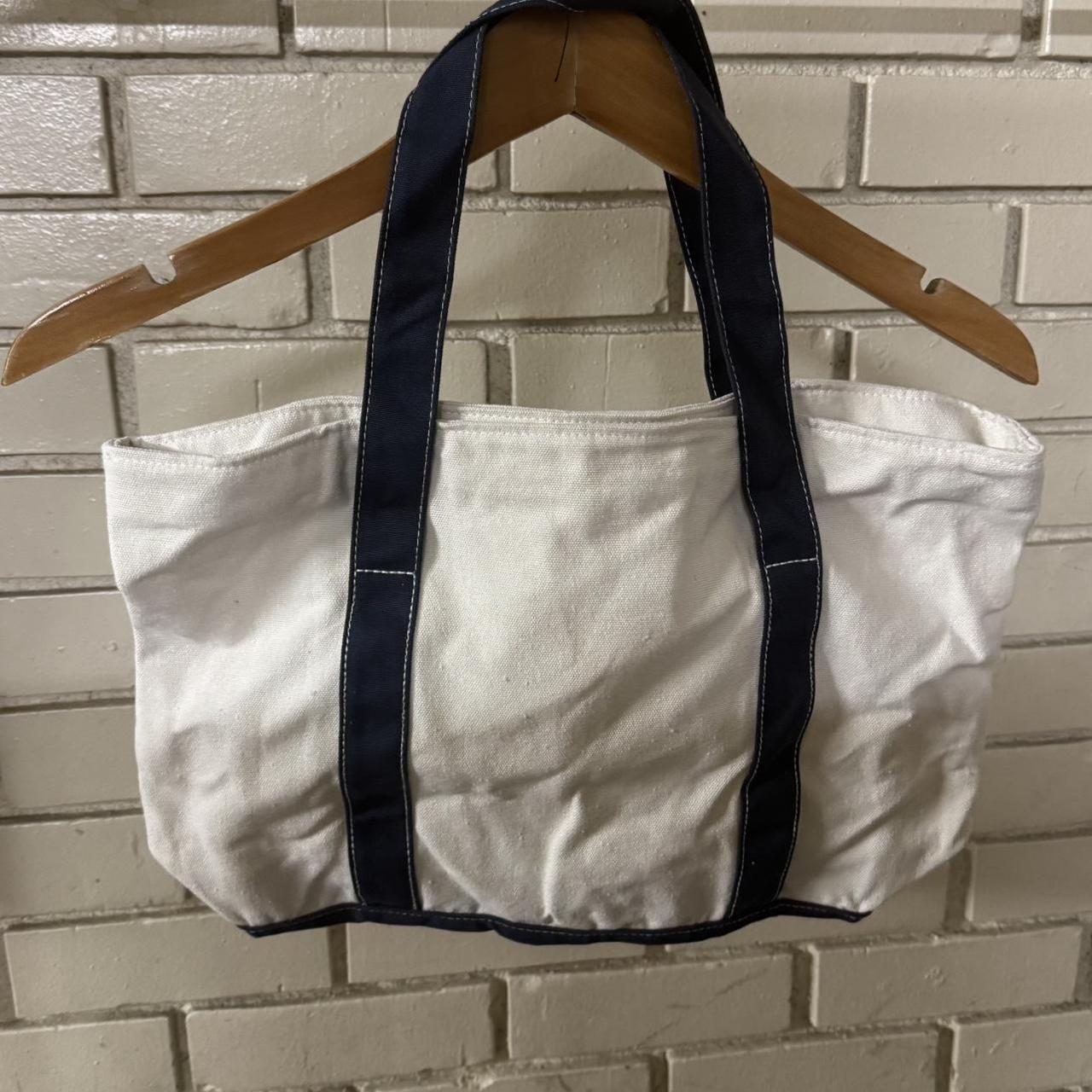 BAPE Canvas Tote Small/Medium Size White & Navy... | Depop