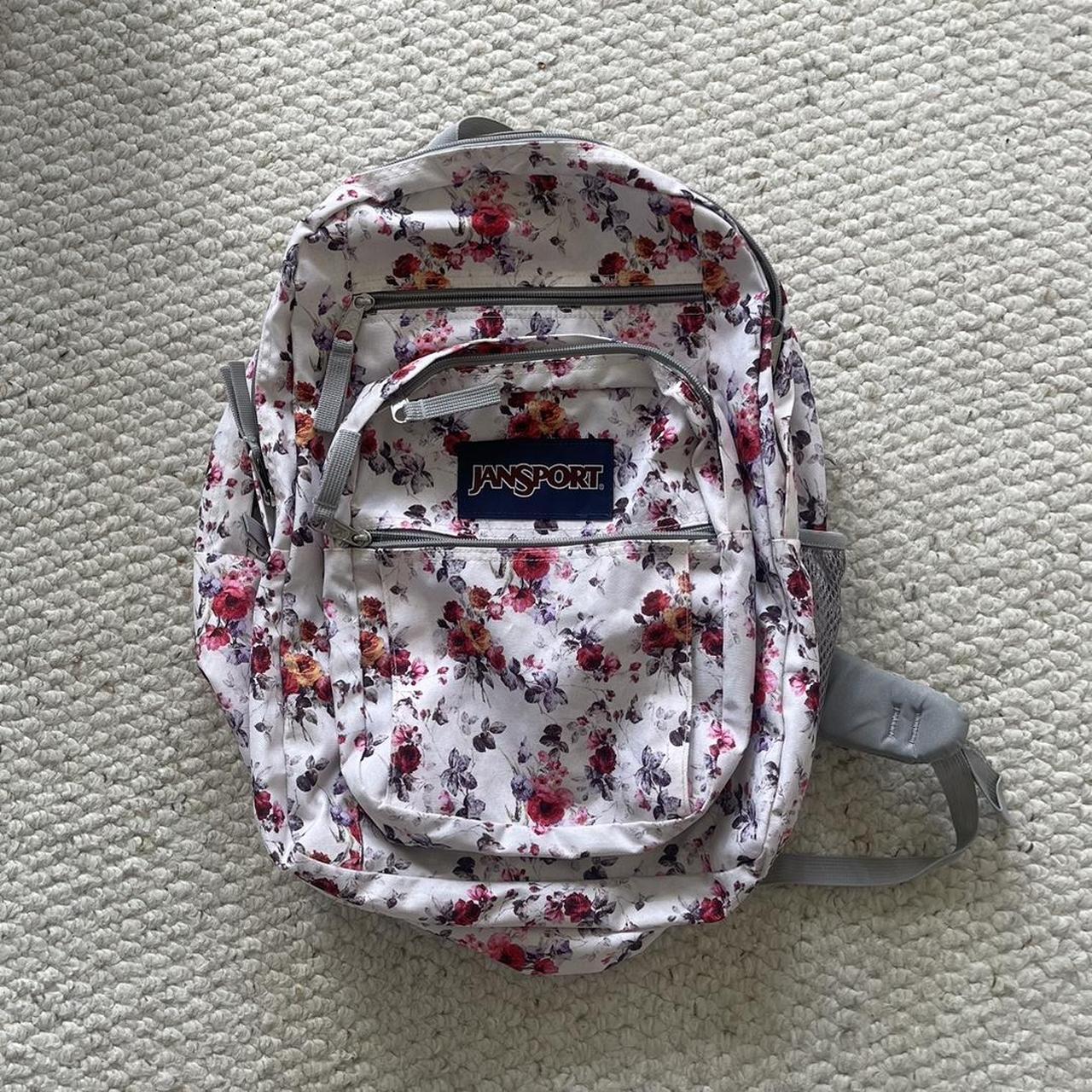 Jansport floral print backpack Barley used Super... - Depop