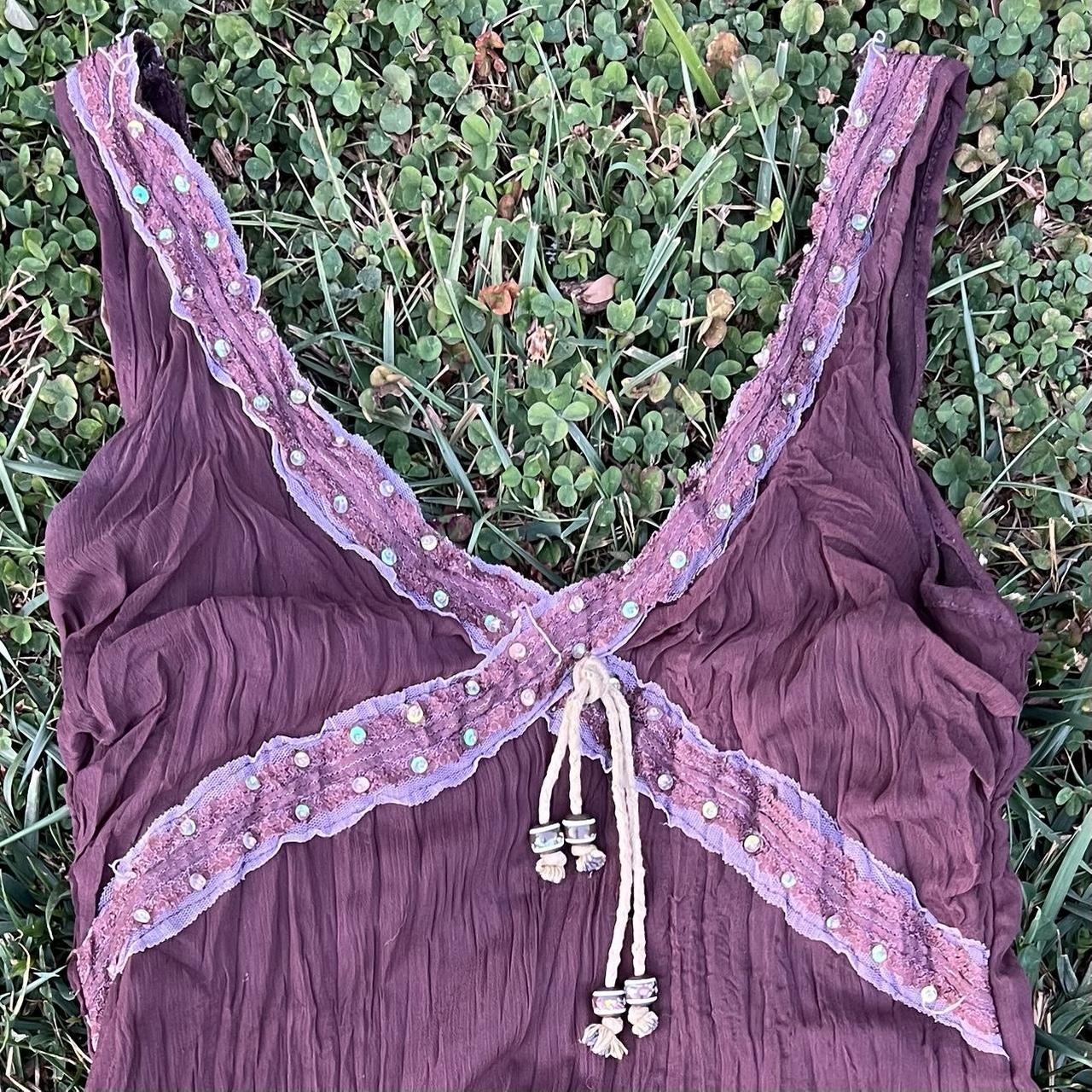 VTG Y2K Style Fairycore Hippie Boho Flowy Dress Size... - Depop