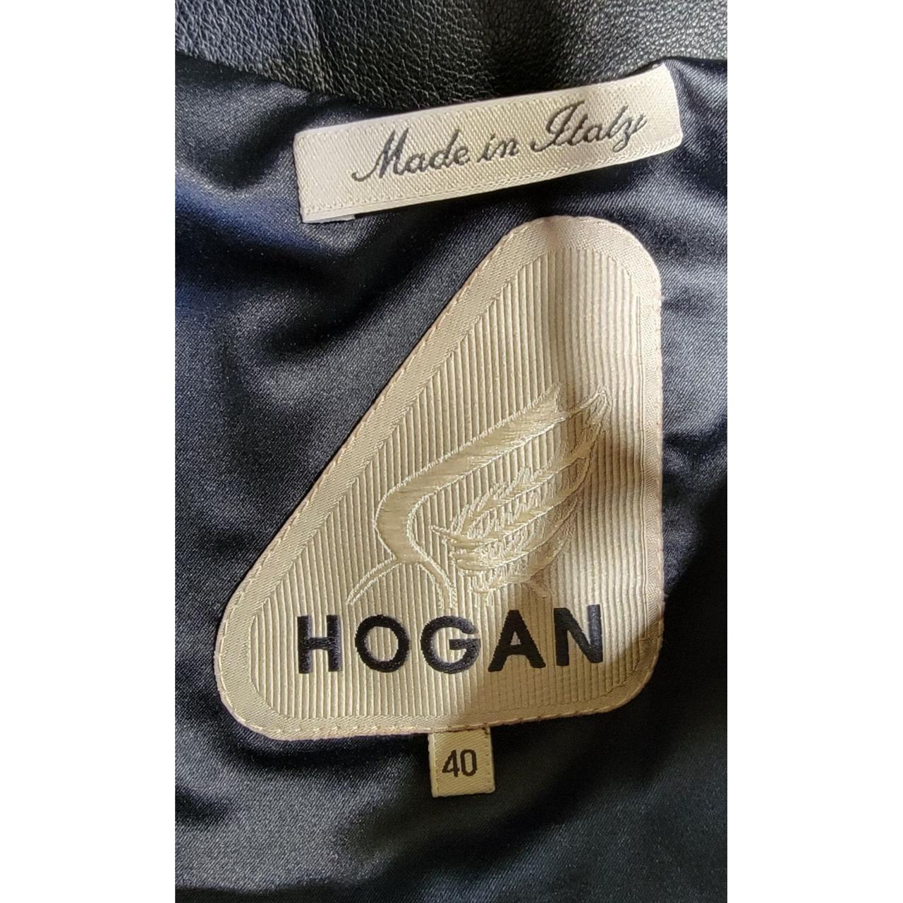 Hogan Leather Jacket Front side-zipper... - Depop